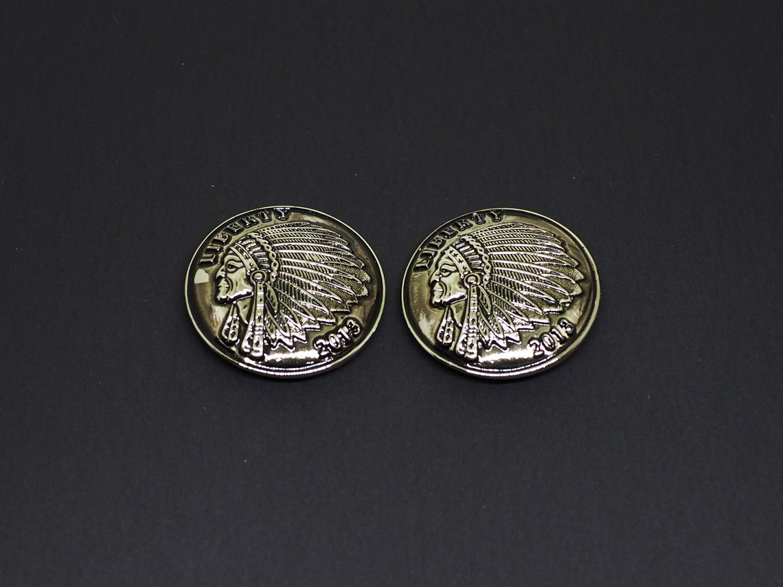 2pcs 36 Mm Indian Navajo Conchos Indian Tribal Chief Head - Etsy