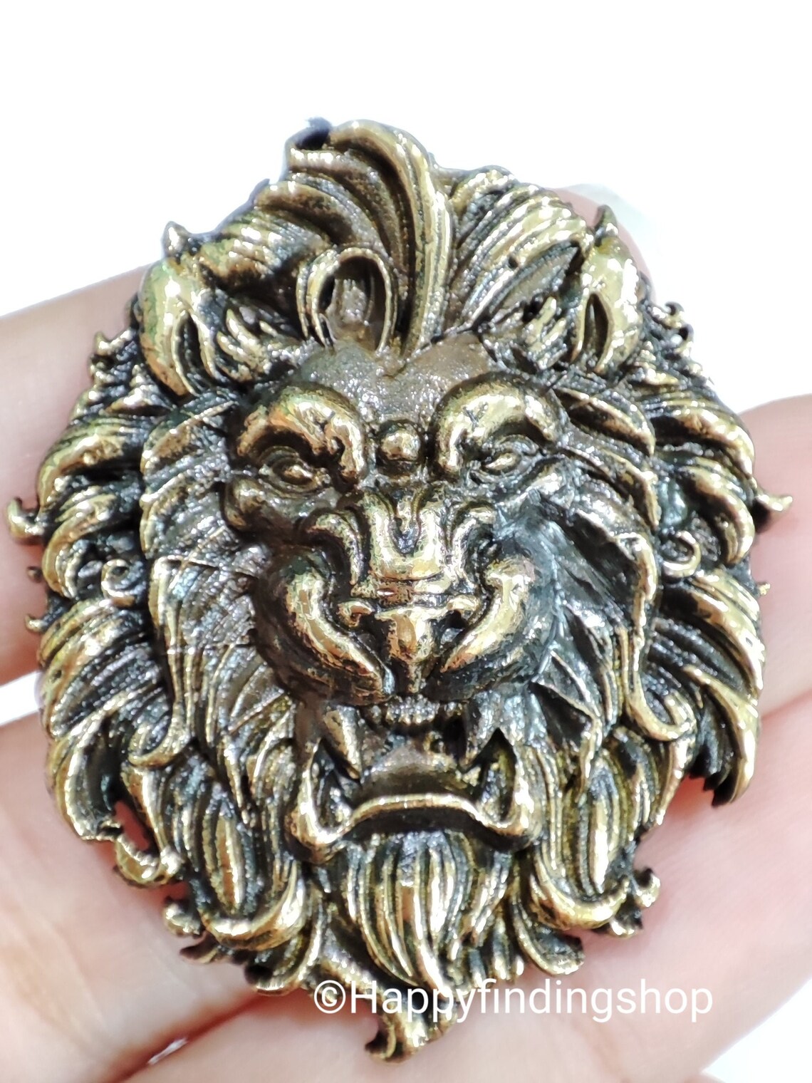 Solid Brass Lion Conchos Animal stud Screwback Leather Craft | Etsy