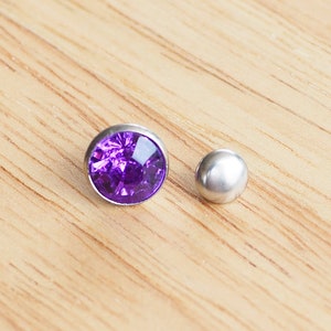 20 Sets of 9 Mm Purple Rhinestone Rivets Violet Crystal Rivet - Etsy