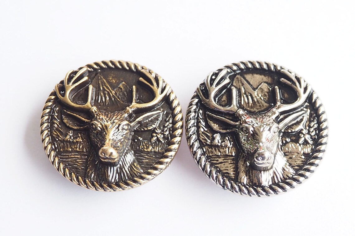 2 Pieces Deer Moose Stud Conchos Deer Stud Screwback | Etsy