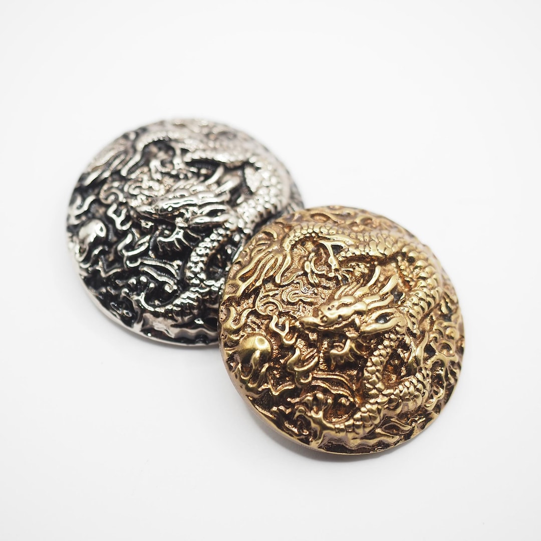 2 Pcs - Chinese Dragon Conchos, Dragon Stud Screwback, Leather Craft ...