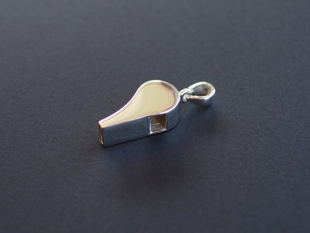3D Working Whistle Charm Pendant, 925 Sterling Silver Whistle Charm ...