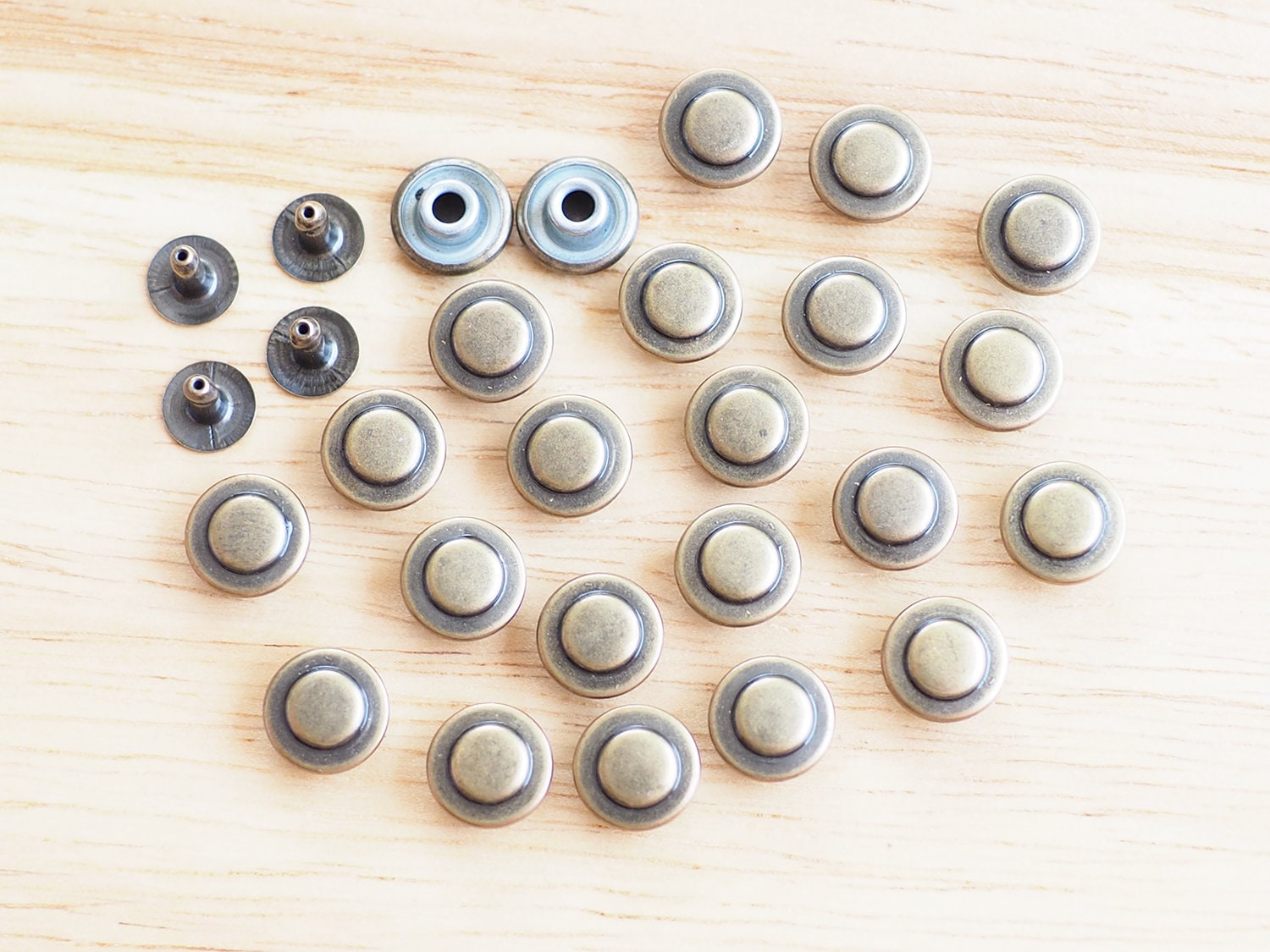 50 or 100 Sets of 9 mm Round Circle Rivet Stud Simple Leather | Etsy