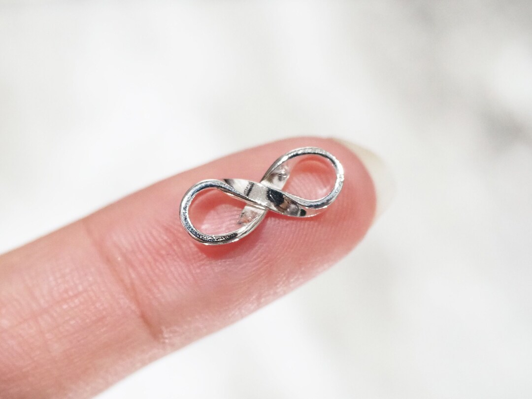 2 Pcs Tiny Infinity Connector Sterling Silver Charm - Etsy