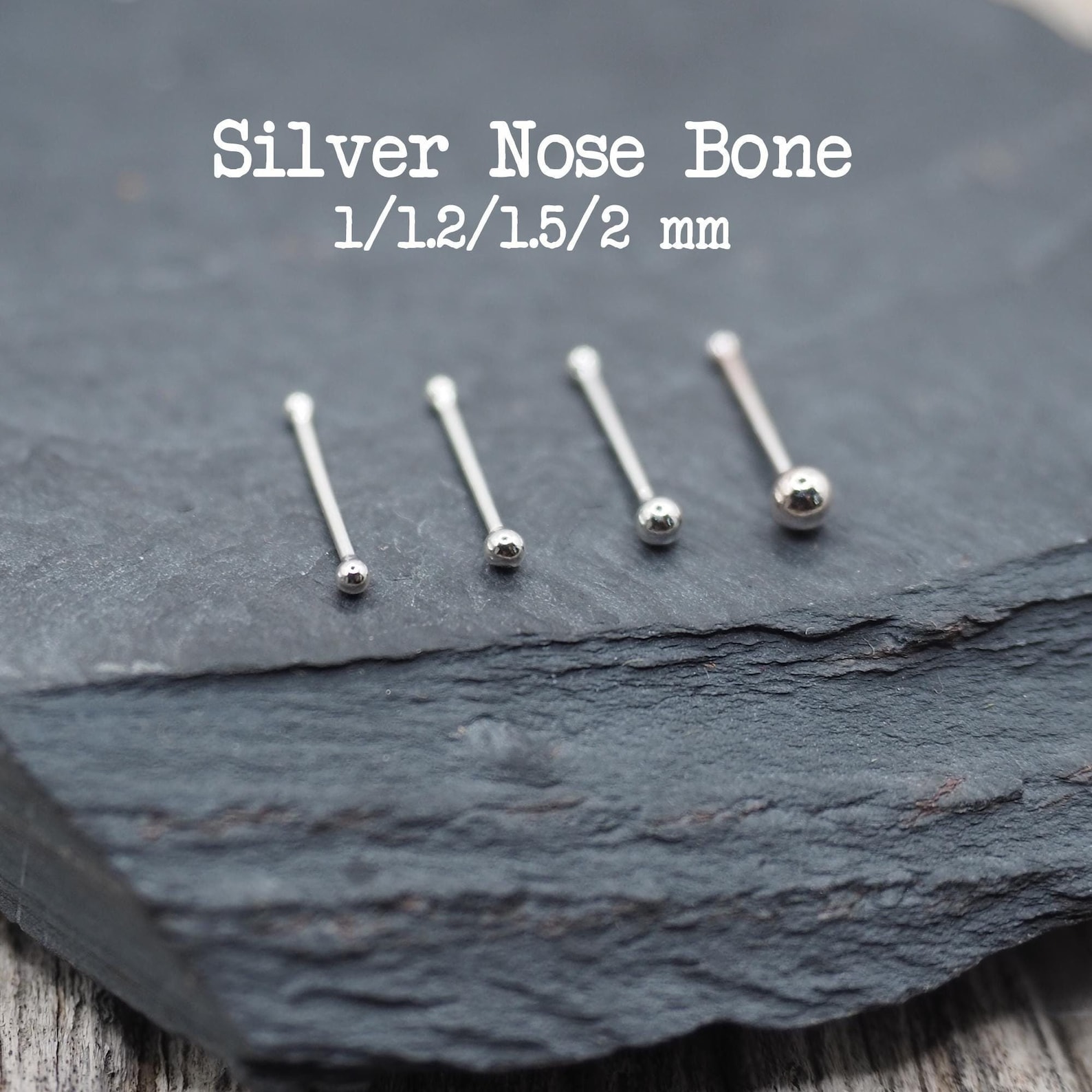 2pcs / 1-2 Mm Tiny Ball Nose Bone Stud, Small Dot Nose Stud, Gold ...
