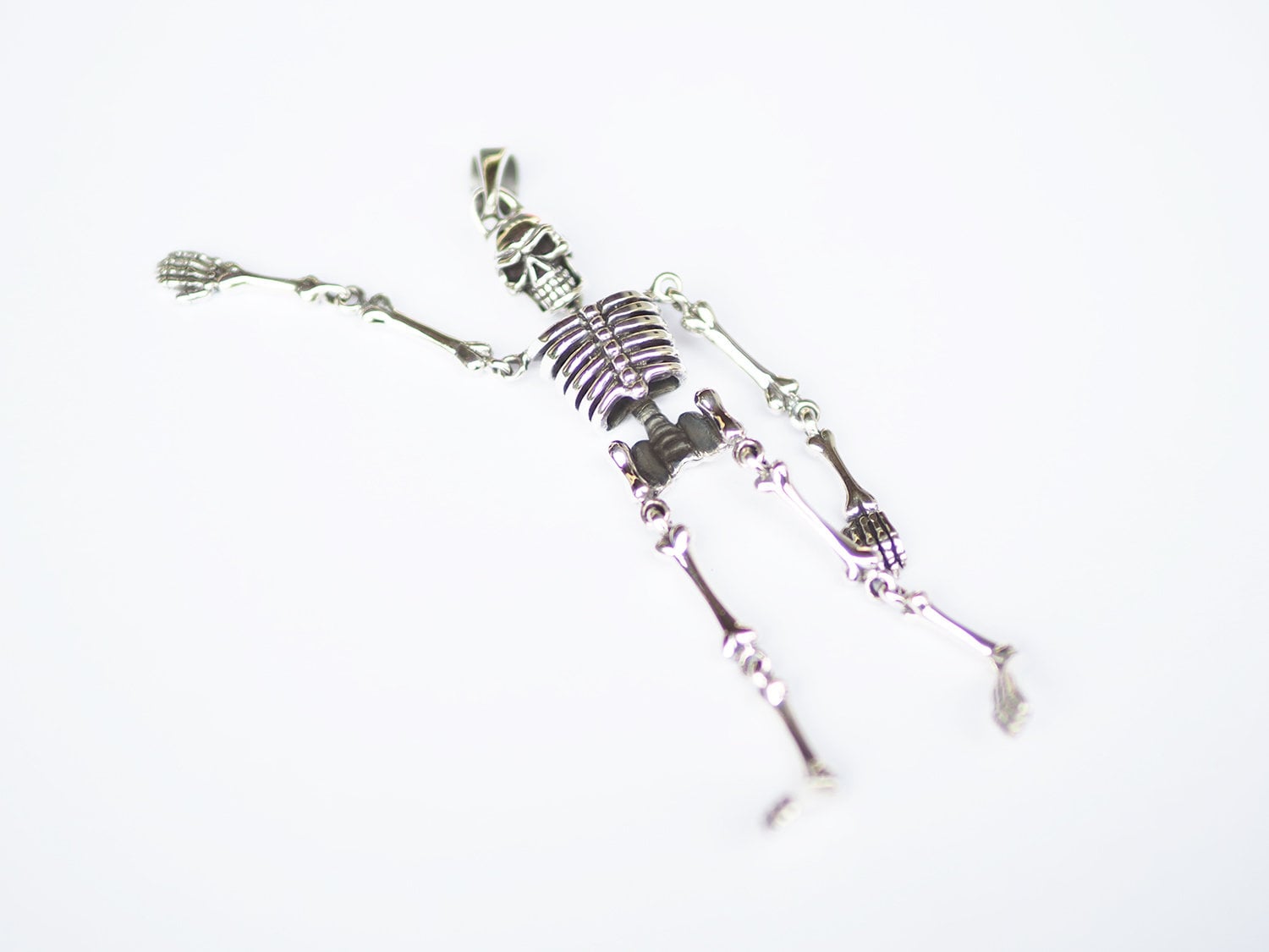 Solid Sterling Silver 3D Skeleton Charm Pendants Skull Charm - Etsy