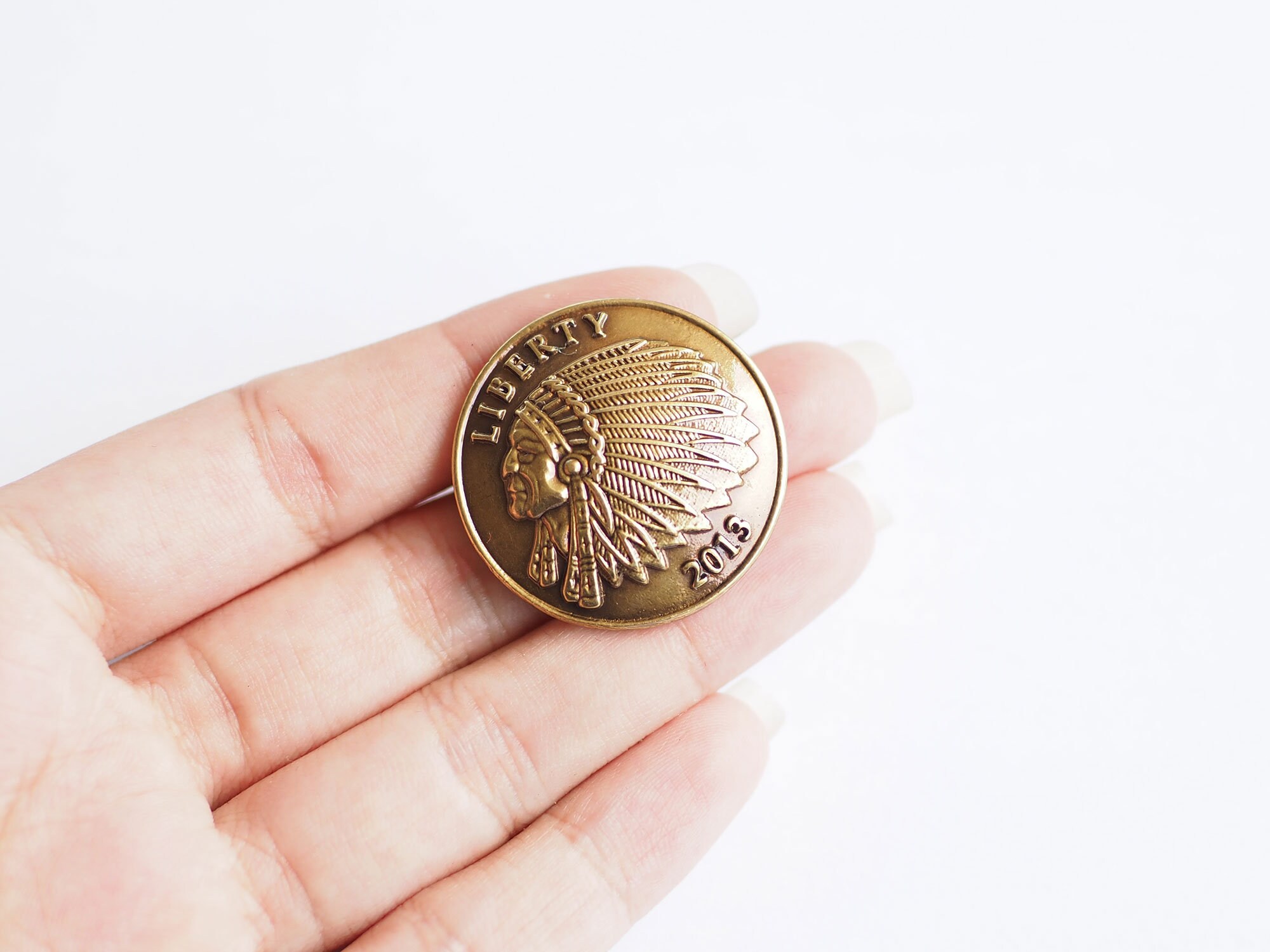 2Pcs Indian Navajo Conchos Indian Tribal Chief Head stud | Etsy