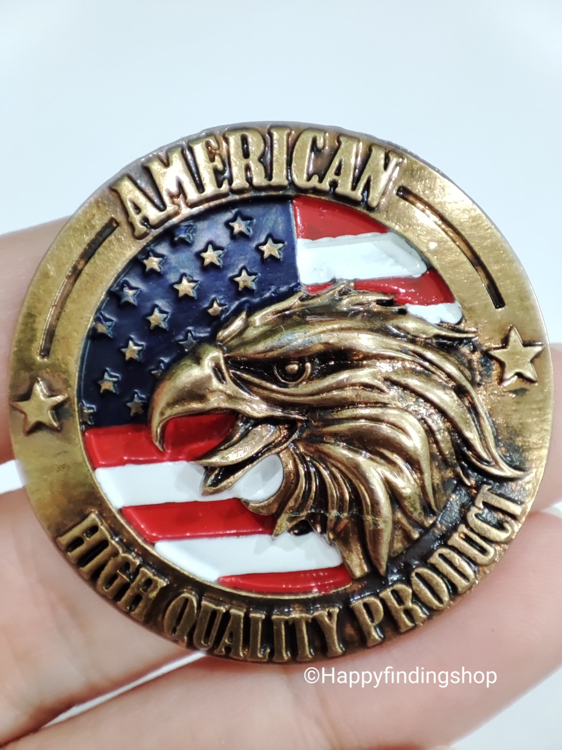 2 Eagle USA Flag Conchos USA Stud Screwback Biker Wallet - Etsy