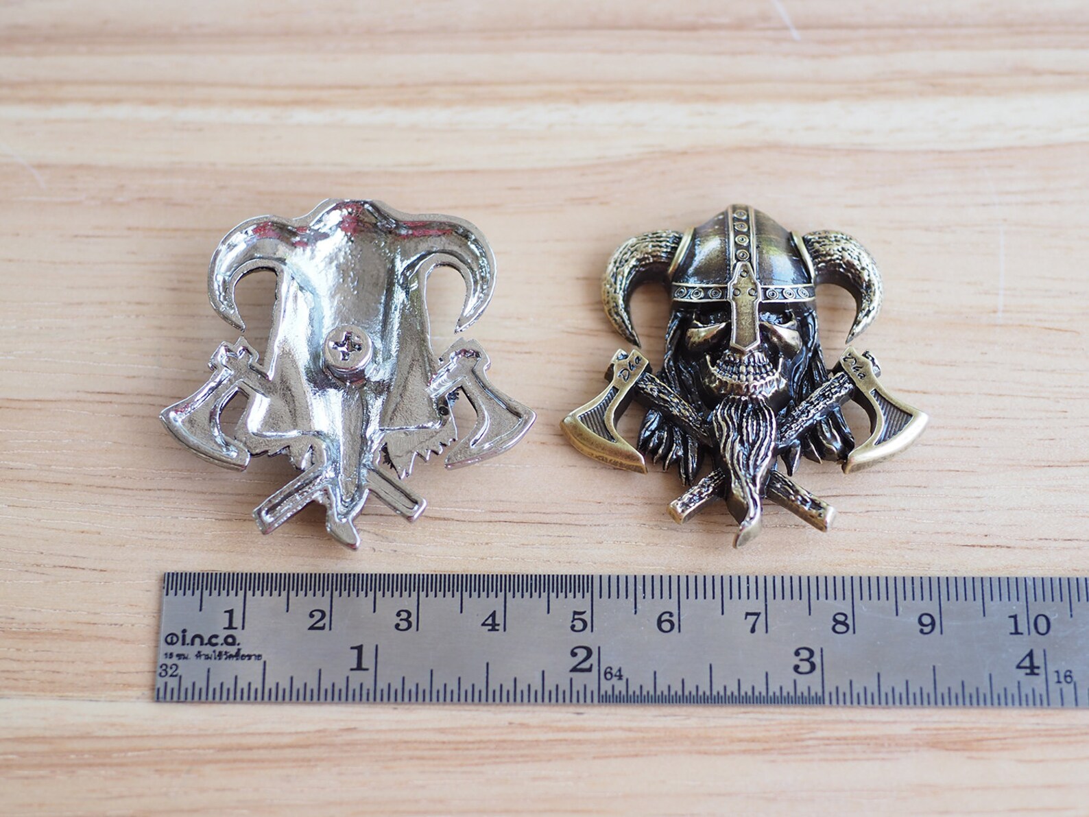 2 Pcs - Viking Skull Conchos, Skull With Axe Concho, Scandinavian Skull ...