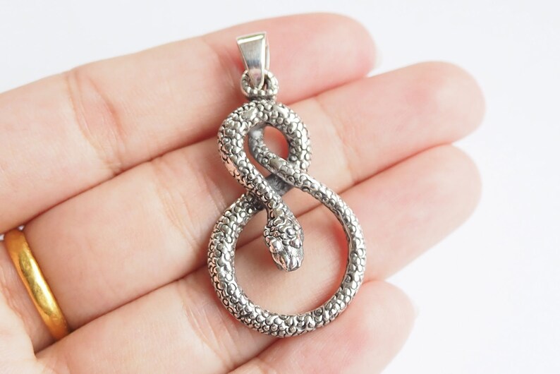 Infinity Snake pendants Coiled Snake Charm pendants sterling | Etsy