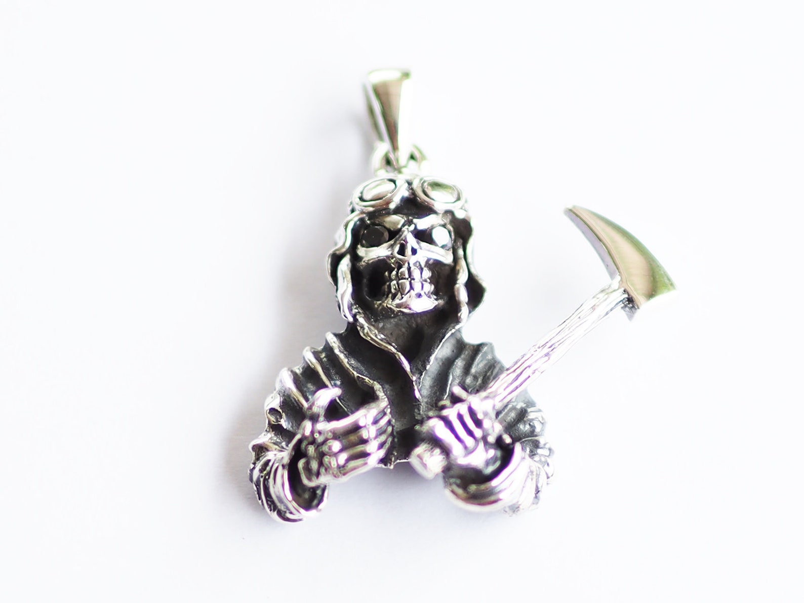 Grim Ripper Charm Pendant Day of Death Charm Sterling Silver - Etsy