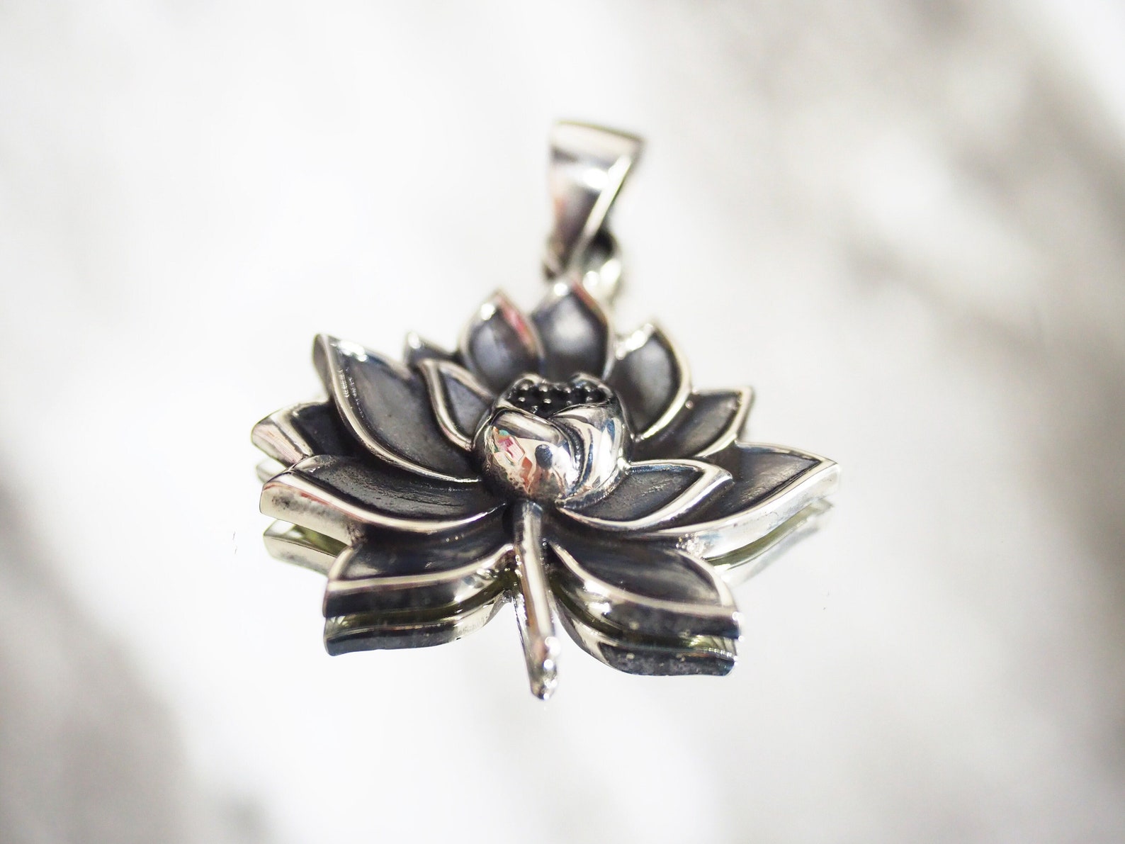Sterling Silver Lotus Blossom Pendents Lotus Flower Charm - Etsy