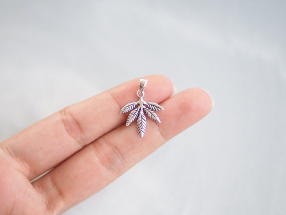 2 Pcs Sterling Silver Marijuana Leaf Charm Pendants Pot Weed - Etsy