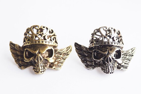 2 Pcs King Skull Conchos Skull Stud Screwback Leather | Etsy