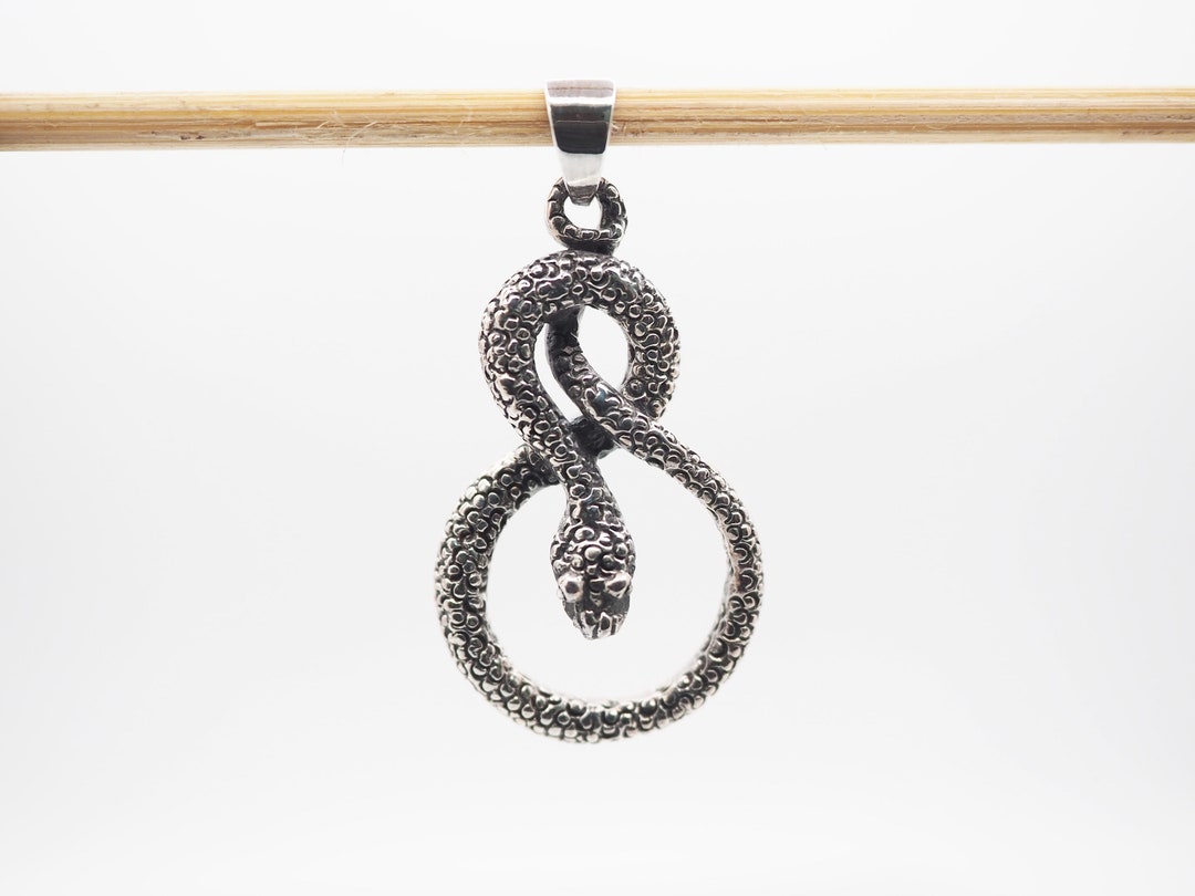 Infinity Snake Pendants, Coiled Snake Charm Pendants, Sterling Silver ...