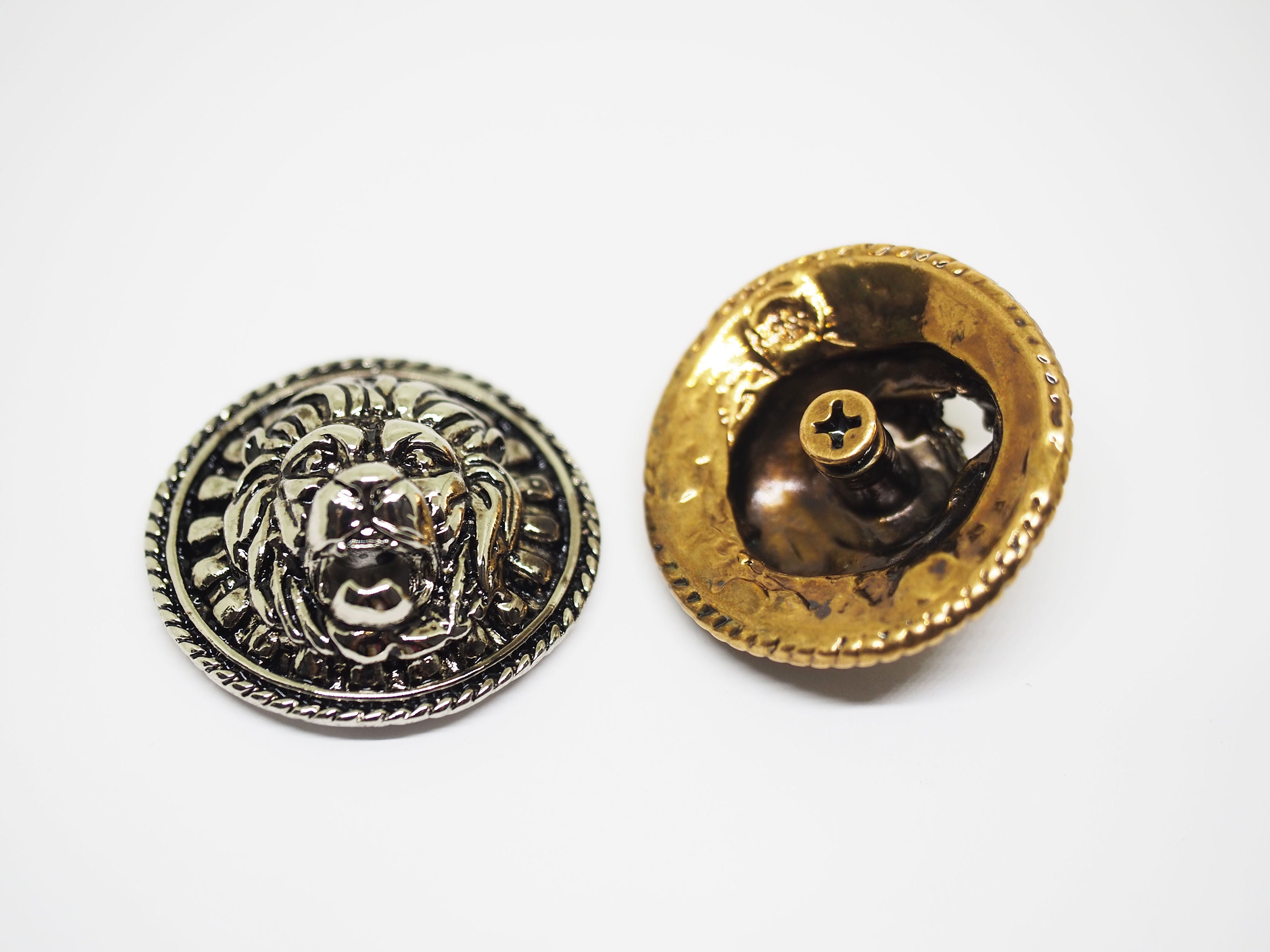 2 Pieces Lion Conchos Animal Stud Screwback Leather Craft | Etsy