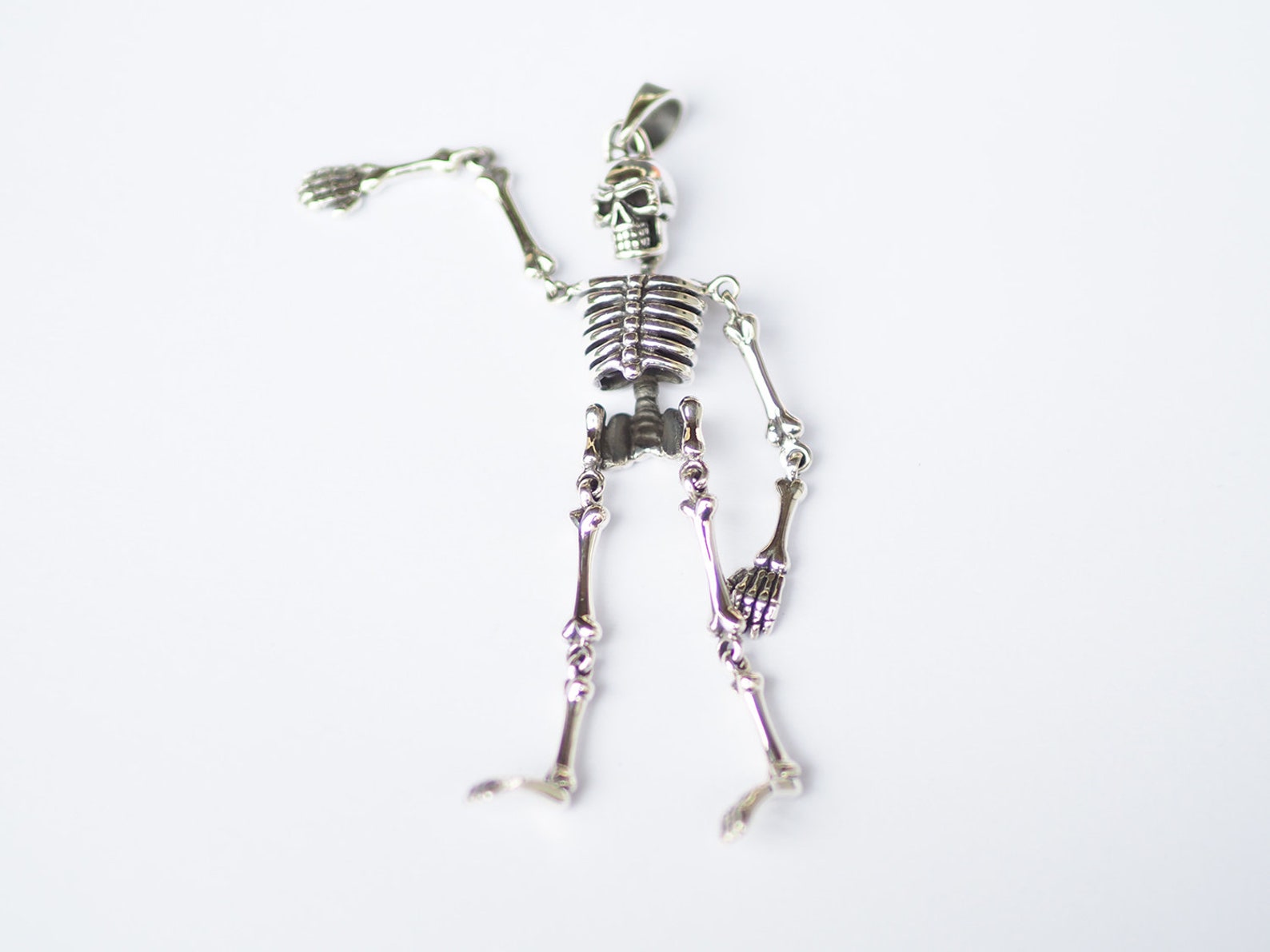 Solid Sterling Silver 3D Skeleton Charm Pendants Skull Charm - Etsy