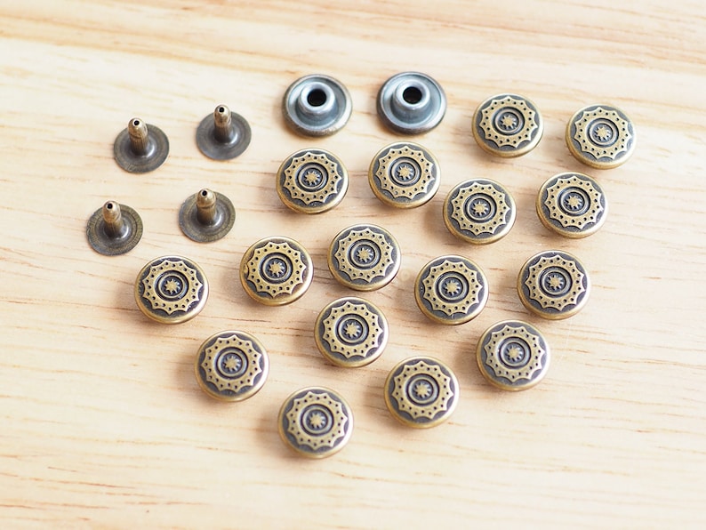 50 or 100 Sets of 9 Mm Snow Flake Rivets, Star Rivet Stud, Leather ...