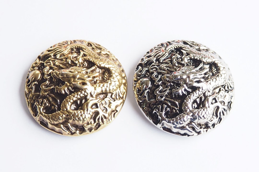 2 Pcs Chinese Dragon Conchos, Dragon Stud Screwback, Leather Craft ...