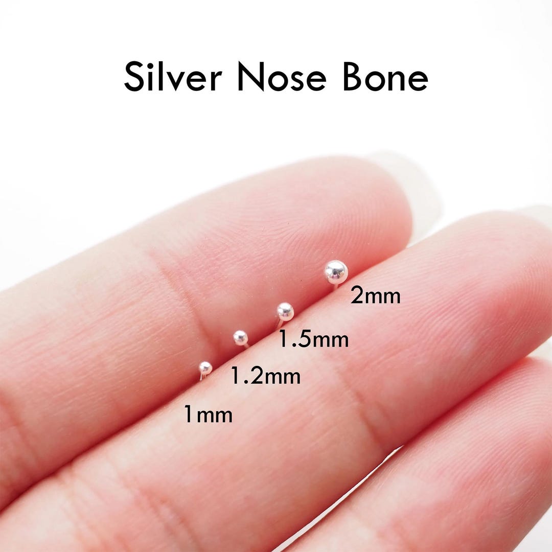 2pcs / 1-2 Mm Tiny Ball Nose Bone Stud, Small Dot Nose Stud, Gold ...