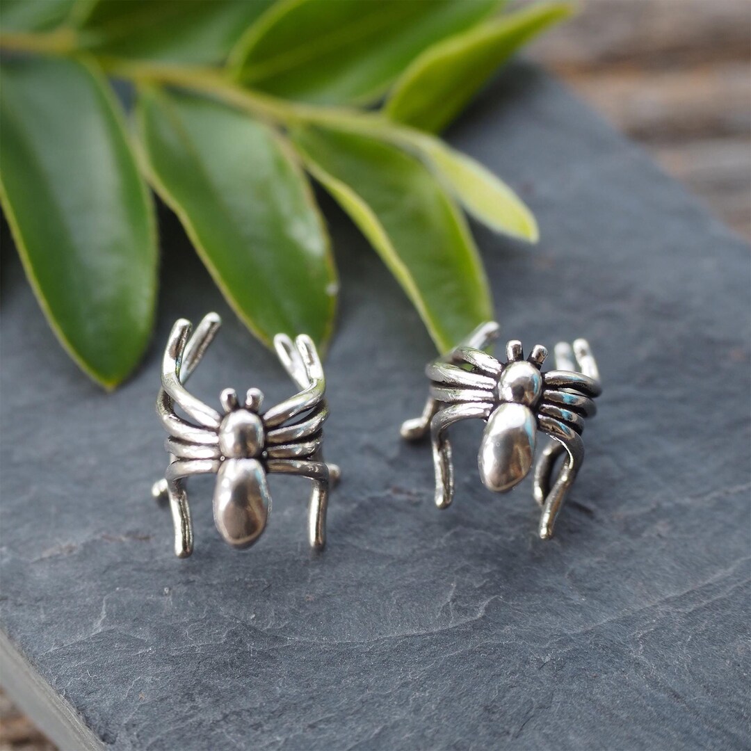 Sterling Silver Spider Ear Cuff, Non Pierced Cartilage Ear Cuff, Animal ...