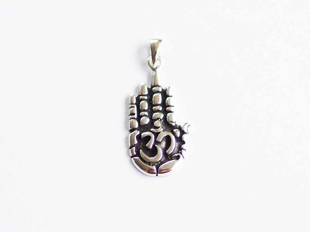 Hamsa Hand With Ohm Charm Pendants, Ohm Charm, Hand Jewelry, Spiritual ...