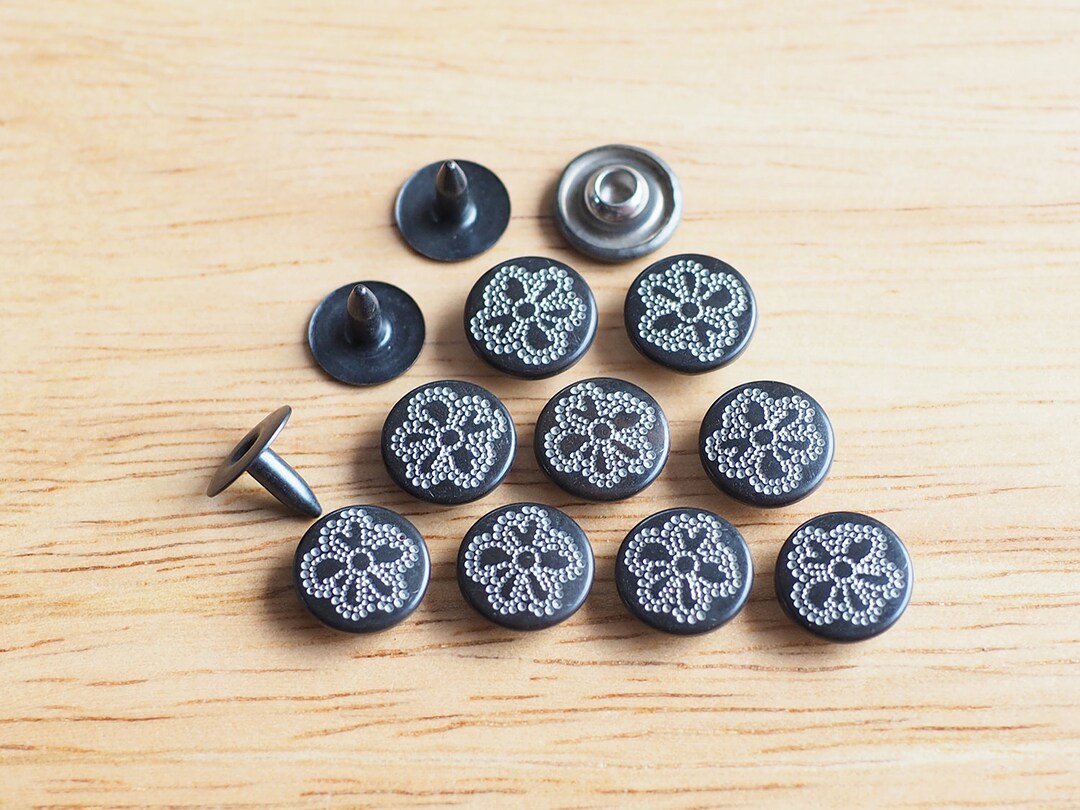 24 Sets of 10 Mm Flower Stud Rivets, Flower Rivet , Leather Craft ...