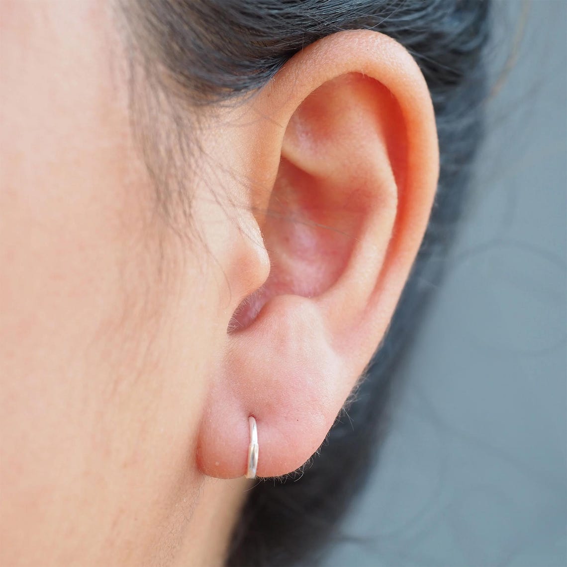 9 Mm - Tiny Silver Huggie Hoop Earrings, Little Hoop Earring - Click ...