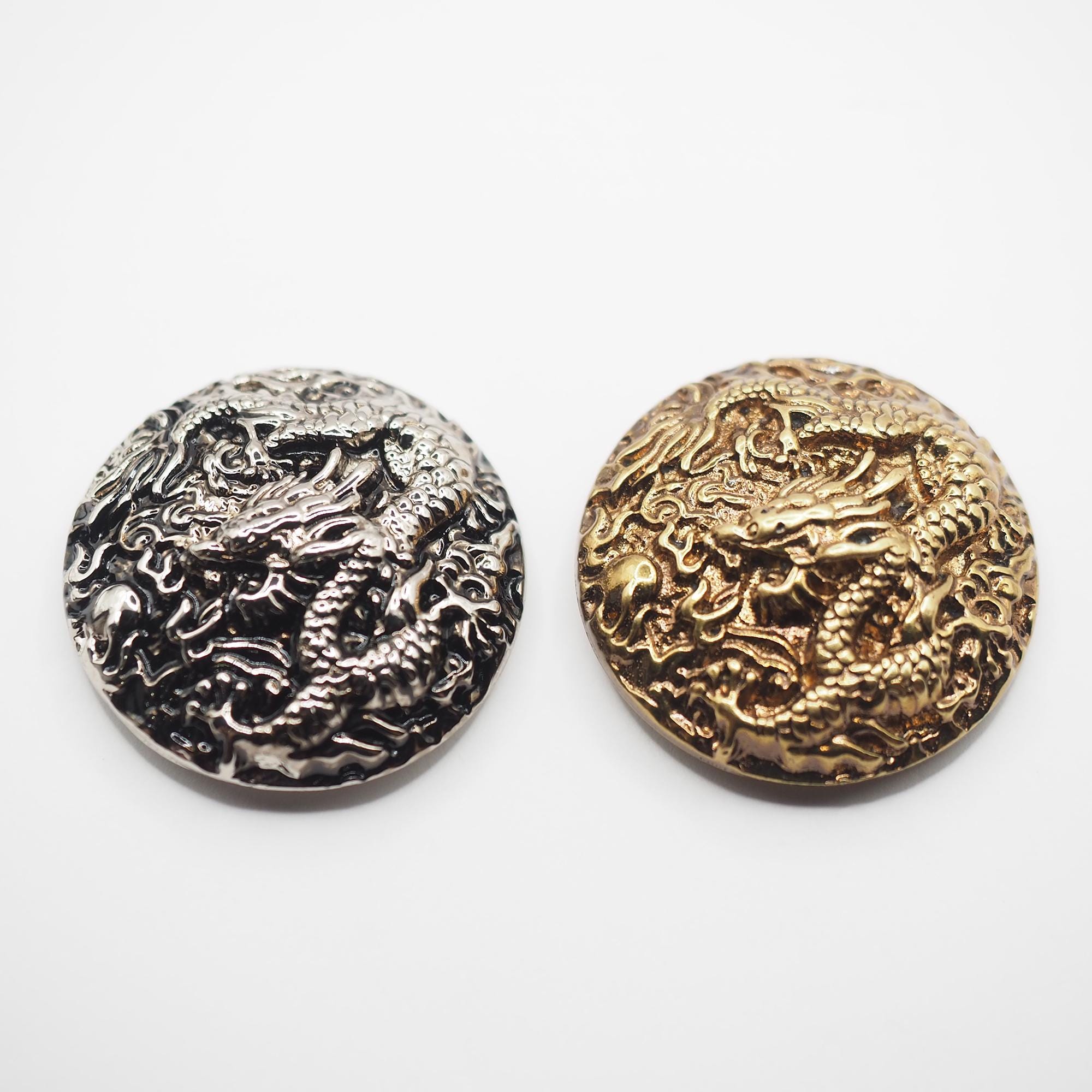 2 Pcs - Chinese Dragon Conchos, Dragon Stud Screwback, Leather Craft ...