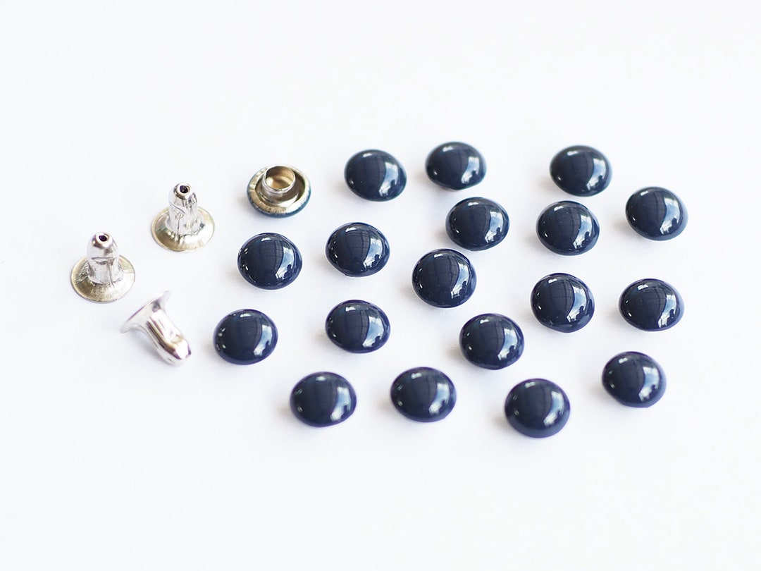 100 Sets of 6 Mm Navy Blue Dome Rivet Stud, Leather Craft Stud, Dome ...