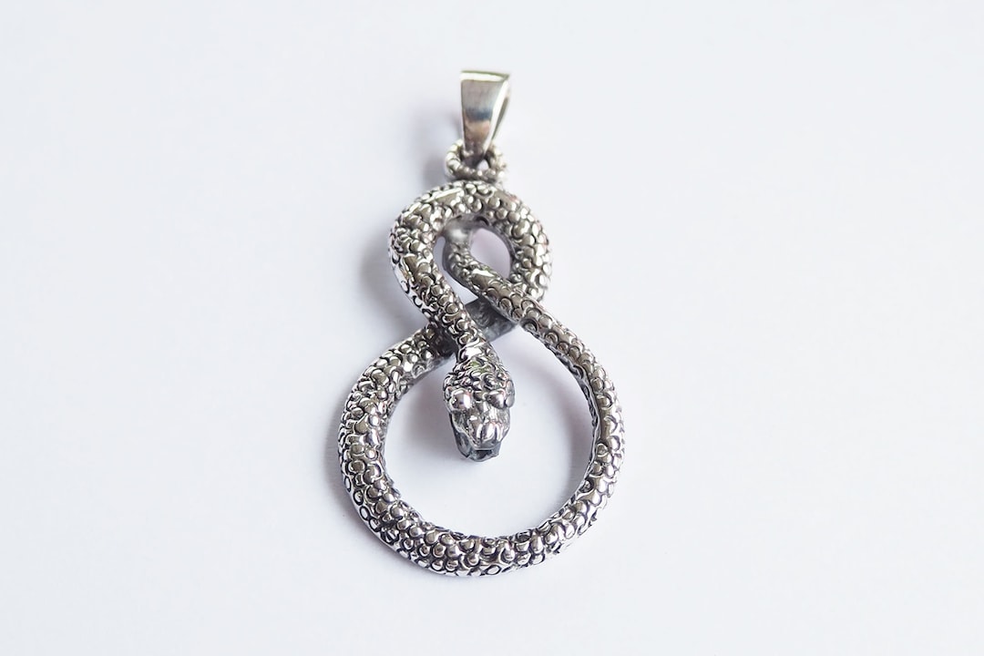 Infinity Snake Pendants Coiled Snake Charm Pendants Sterling - Etsy