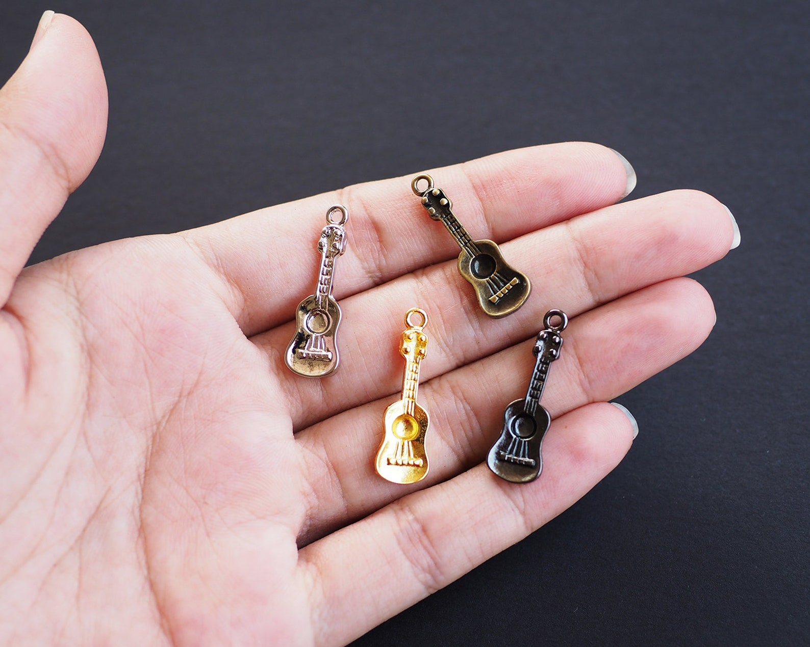 10 pieces Guitar Charm pendants Ukulele Charm Music | Etsy