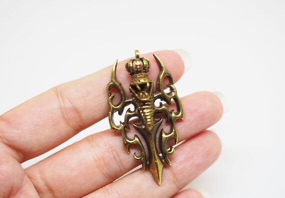 Solid Brass King of Snake Conchos Serpent Cobra Screwback | Etsy