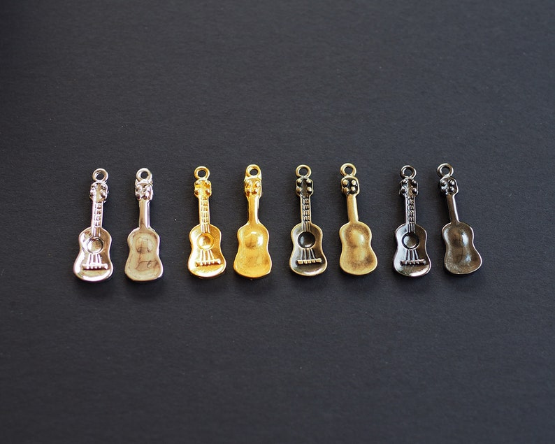 10 Pieces Guitar Charm Pendants Ukulele Charm Music | Etsy