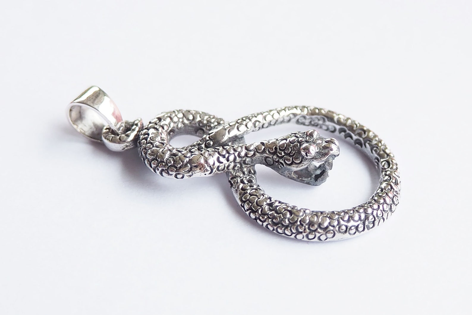 Infinity Snake pendants Coiled Snake Charm pendants sterling | Etsy