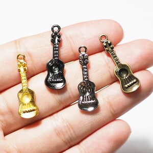 10 Pieces Guitar Charm Pendants, Ukulele Charm, Music Instrument, Music ...