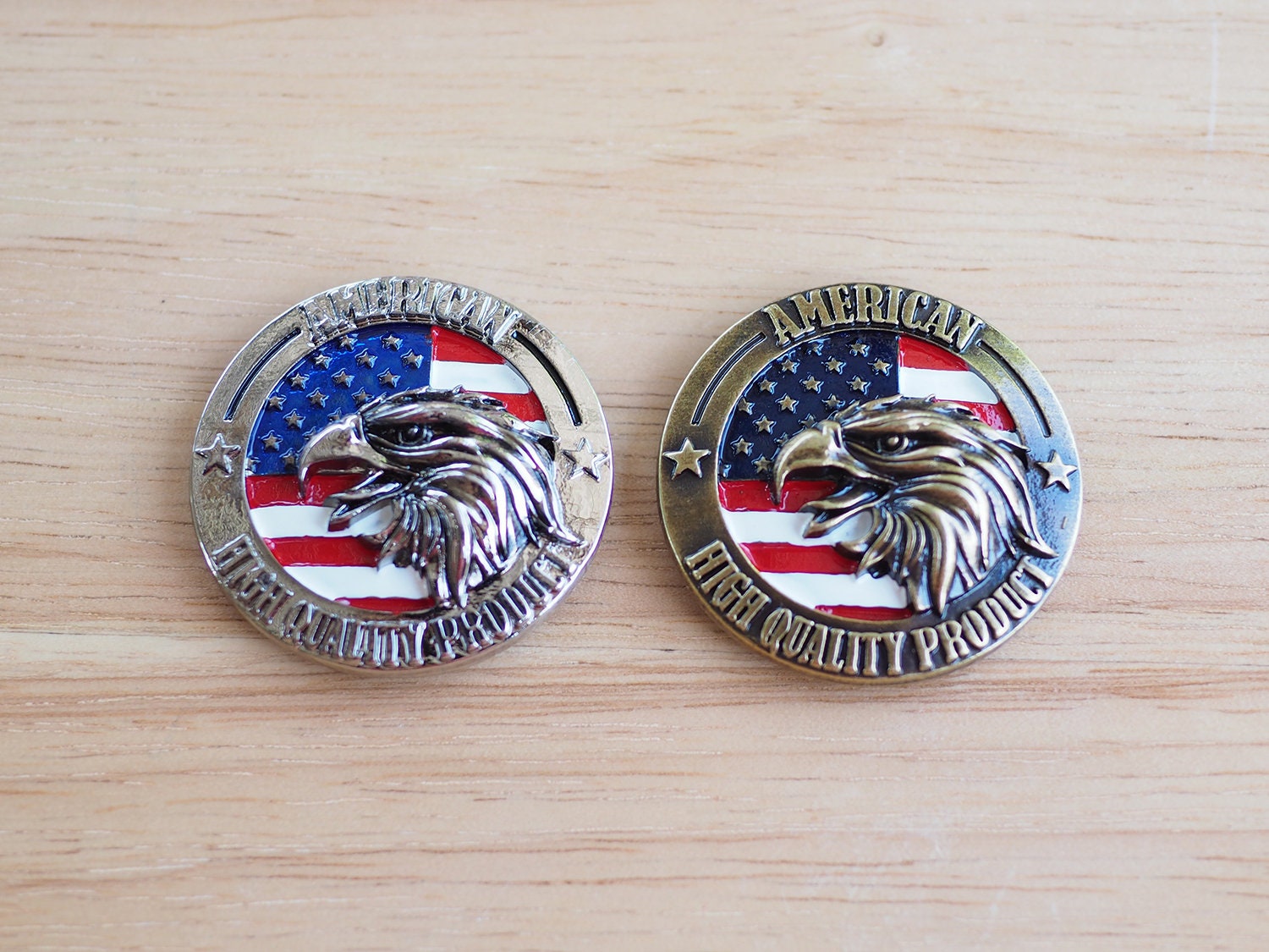 2 Eagle USA Flag Conchos USA Stud Screwback Biker Wallet - Etsy