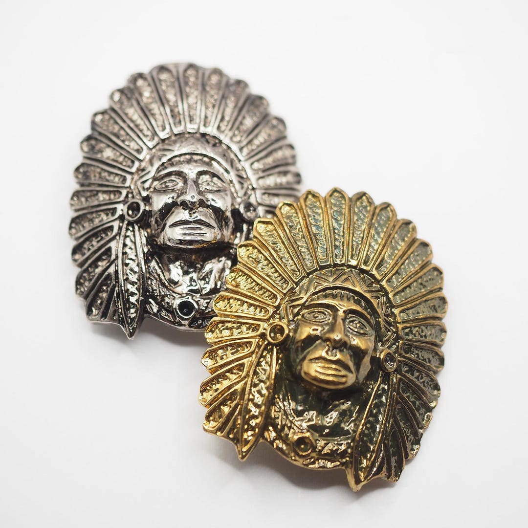 2 Pcs - Indian Head Conchos, Southwestern Stud Screwback, Leather Craft ...