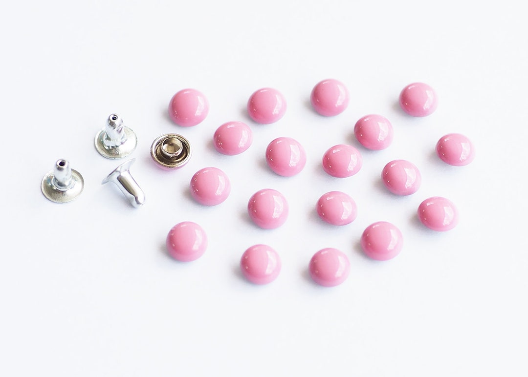 100 Sets of 6 Mm Baby Pink Dome Rivet Stud, Leather Craft Stud, Pink ...