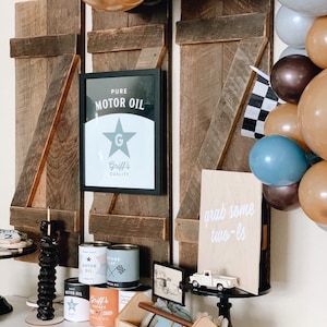 Custom Car Party Oil Can Wraps Digital File- Vintage Truck Garage Theme ...