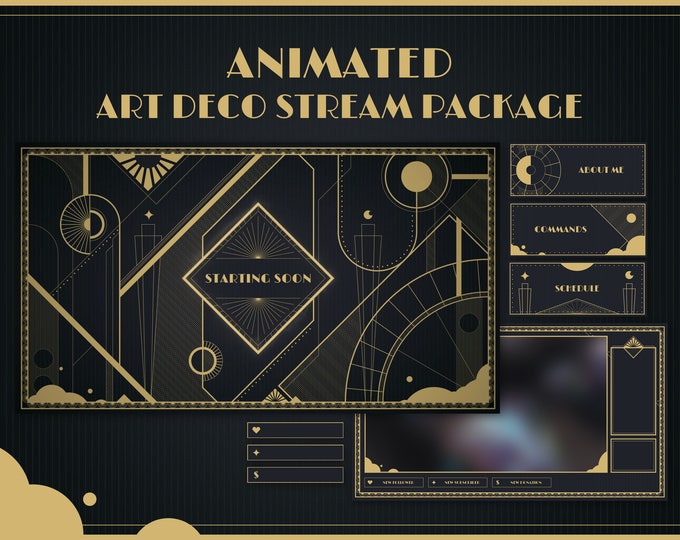 Art Deco Twitch Overlay Pack - Etsy