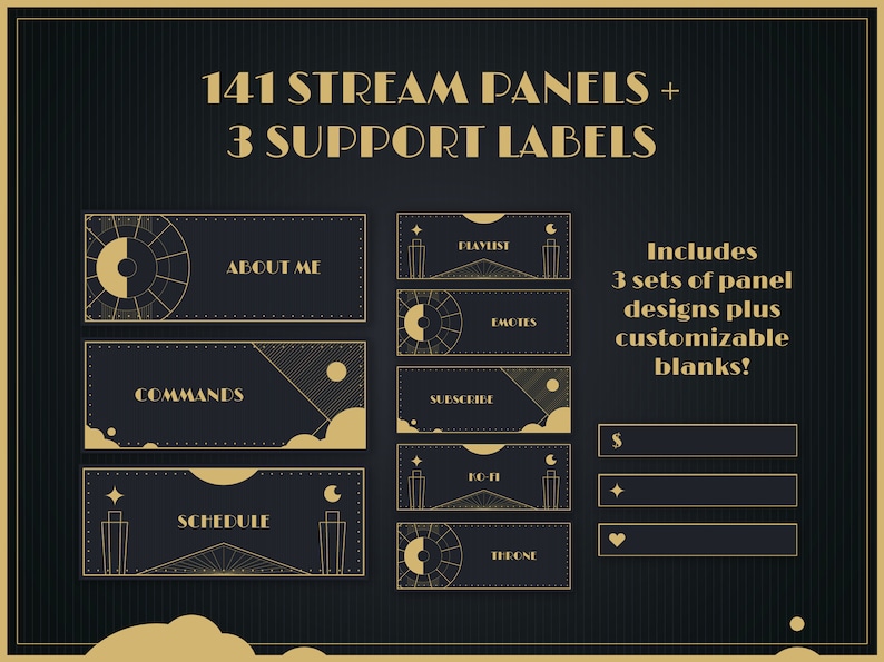Animated Art Deco Stream Package for Twitch - Screens, Panels, Chat Box ...