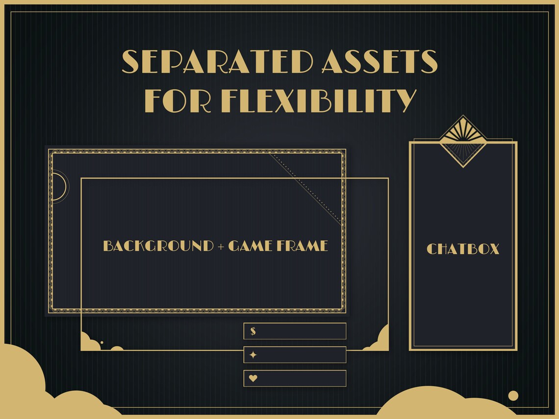 Animated Art Deco Stream Package for Twitch - Screens, Panels, Chat Box ...
