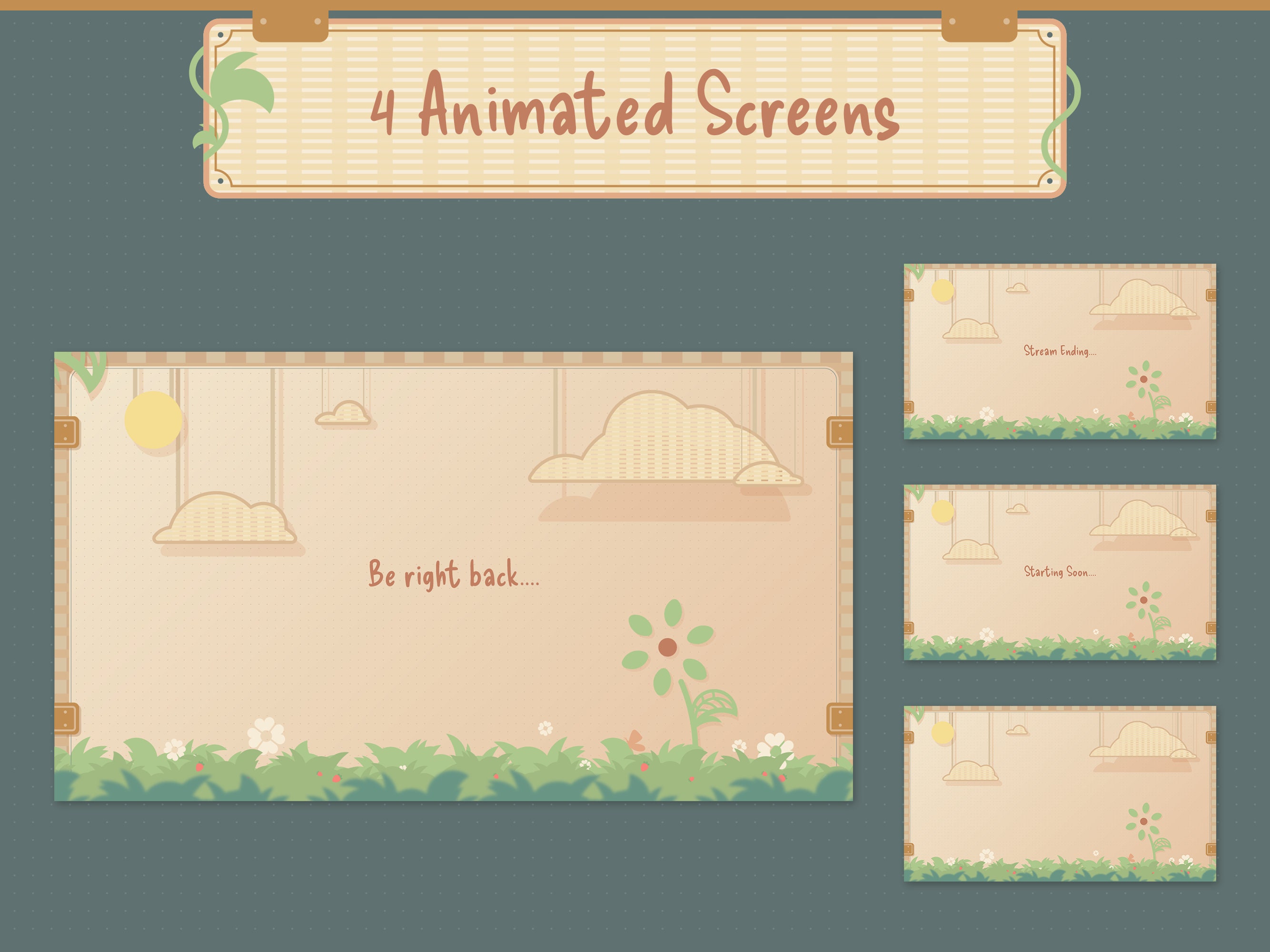Animated Cozy Stream Package for Twitch - Customizable Screens ...