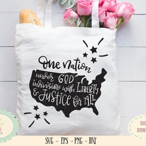 One Nation Under God, SVG PNG Cameo Cricut Cut File, American Map Svg ...