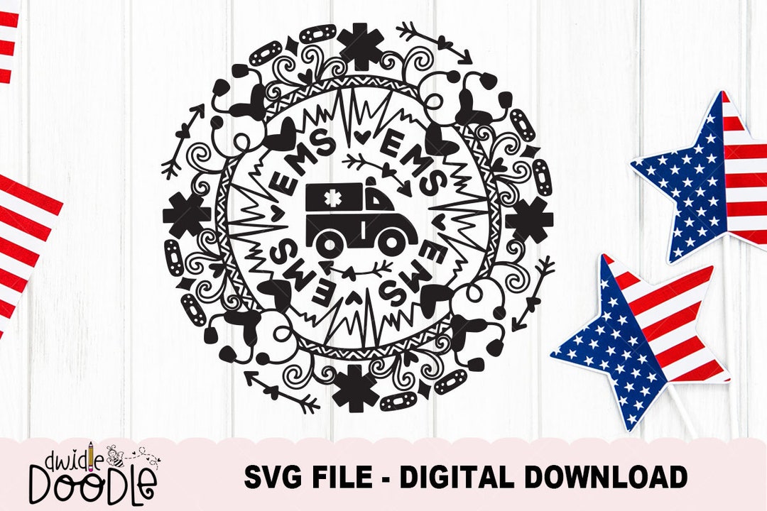 EMS Truck Mandala SVG, Digital Download ONLY, Hand Drawn Svg Design ...