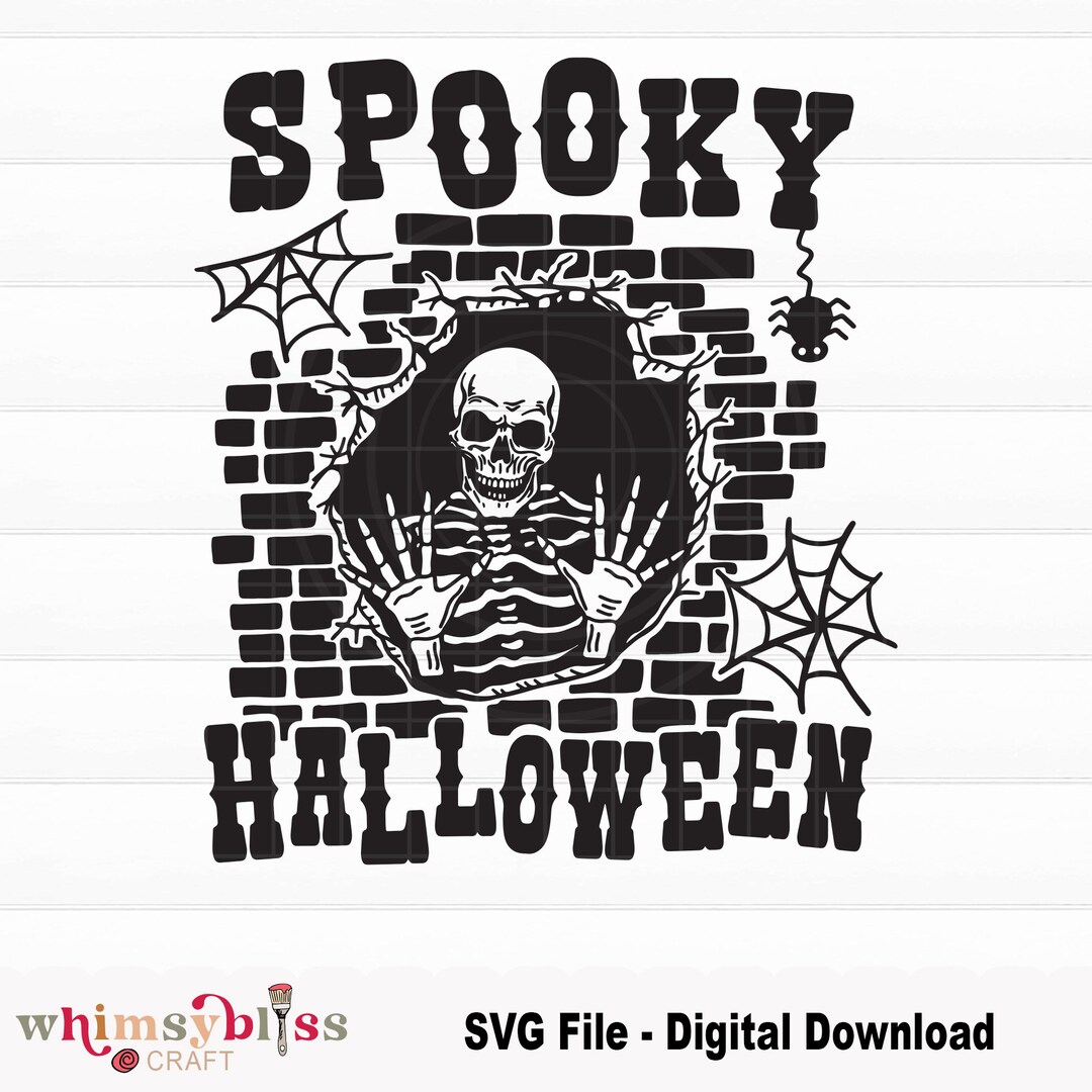 Skeleton Spooky Halloween, SVG File, Printable Digital Download, Svg ...