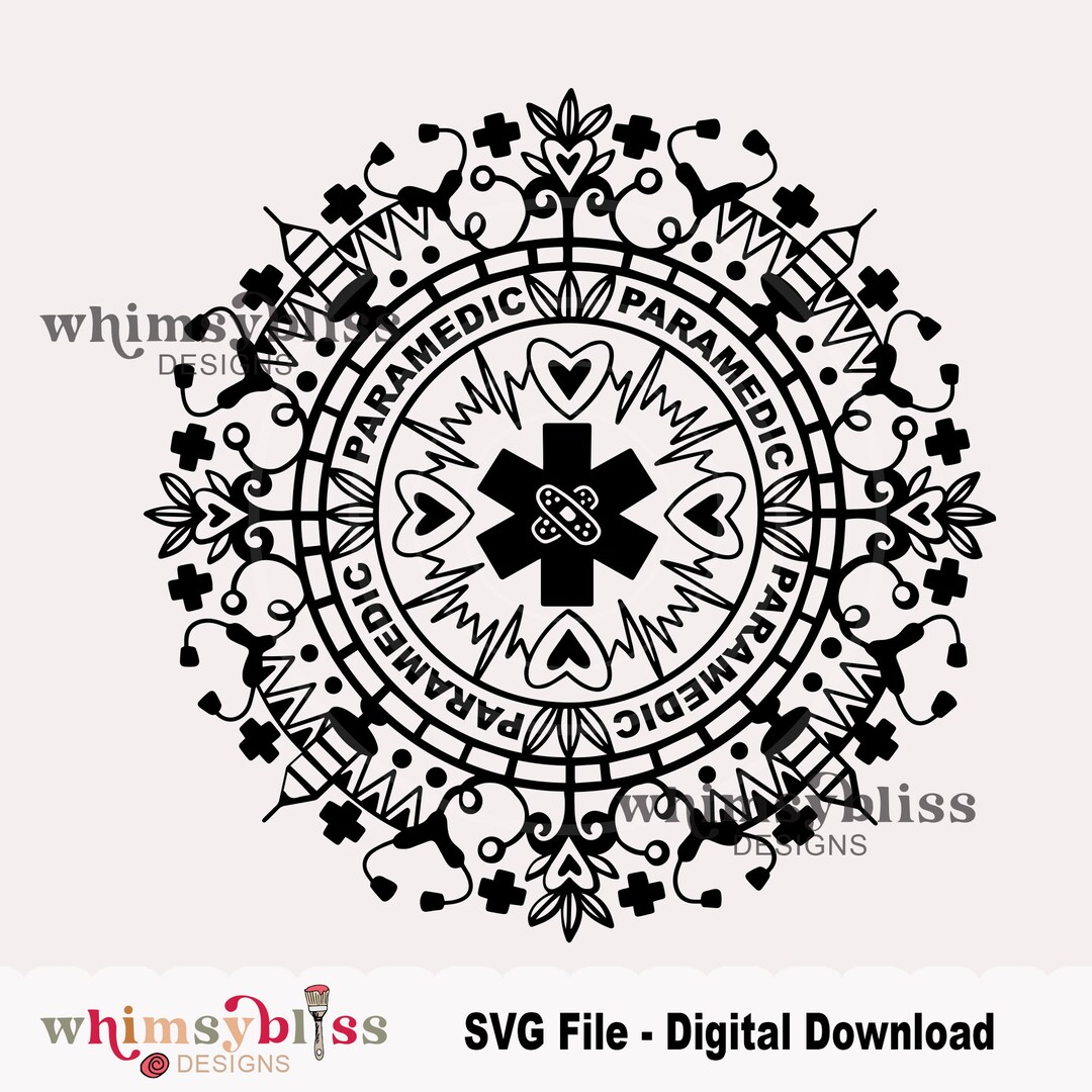 Paramedic Mandala, SVG File, Digital Download ONLY, Paramedic Clipart ...