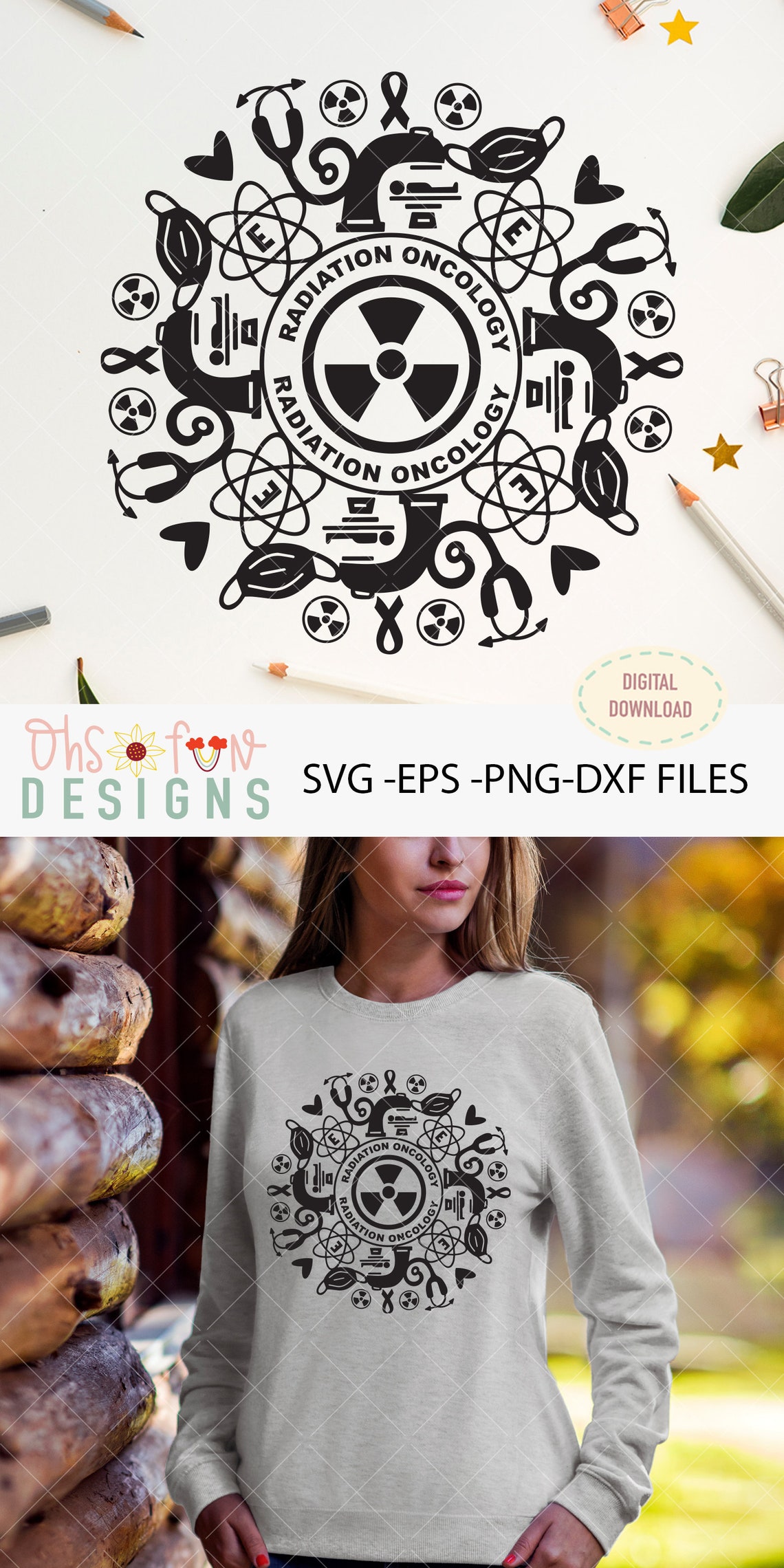 Radiation Oncology Mandala, Svg File, DIGITAL DOWNLOAD ONLY, Medical ...