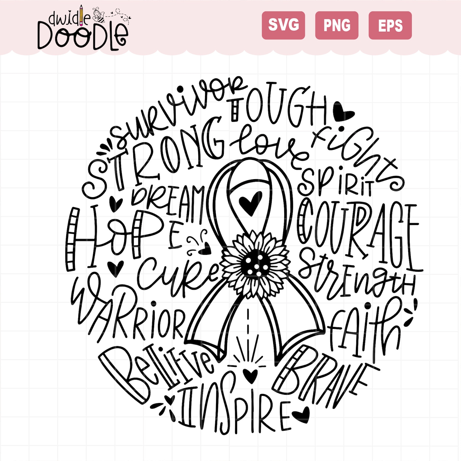 Cancer Awareness SVG Cut File Cameo Cricut Cut File Cancer - Etsy